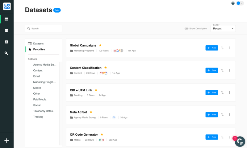 Datasets Feature: Centralized View, Filtering & More